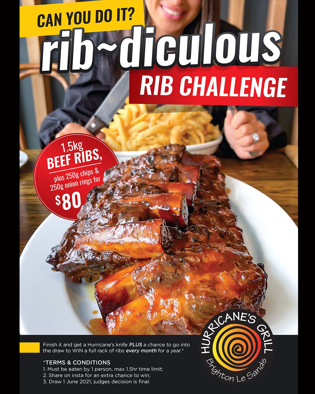 Hurricane's Grill Circular Quay's "Rib-diculous" Challenge in Sydney ...