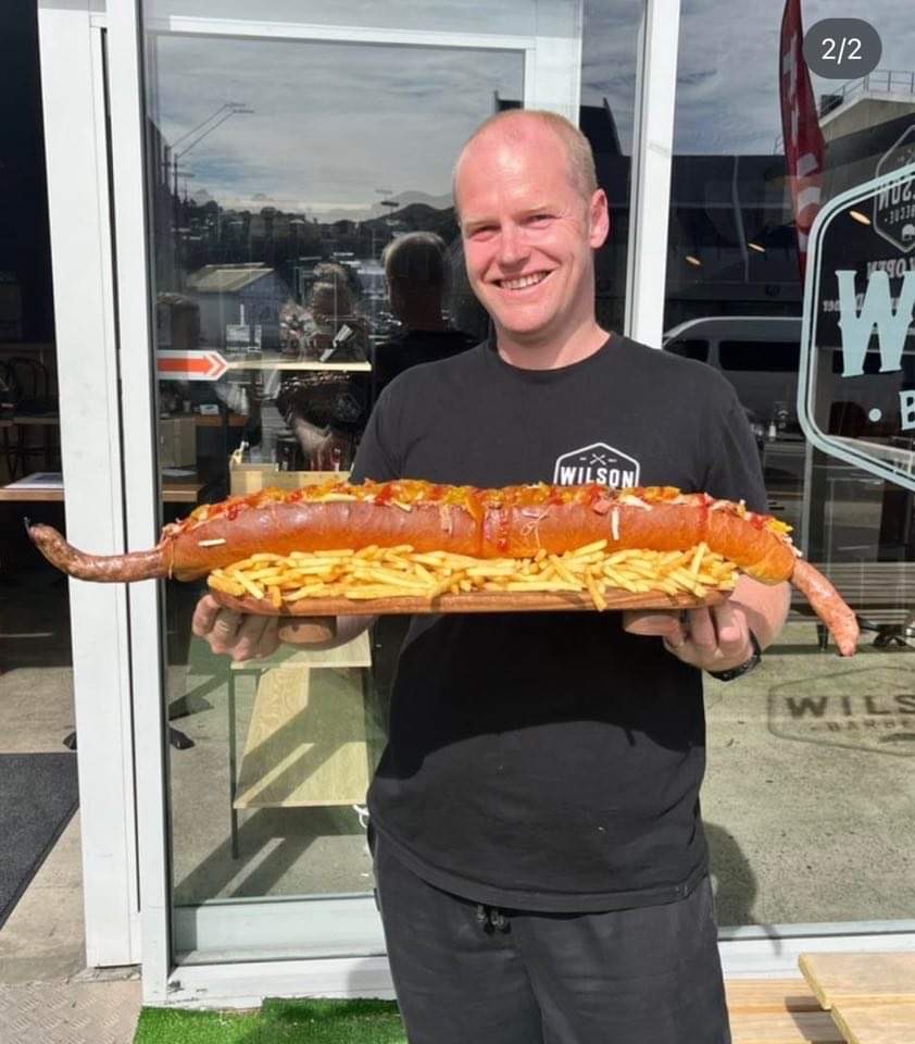Wilson Barbecue's 3ft Hot Dog Challenge in Wellington, New Zealand ...